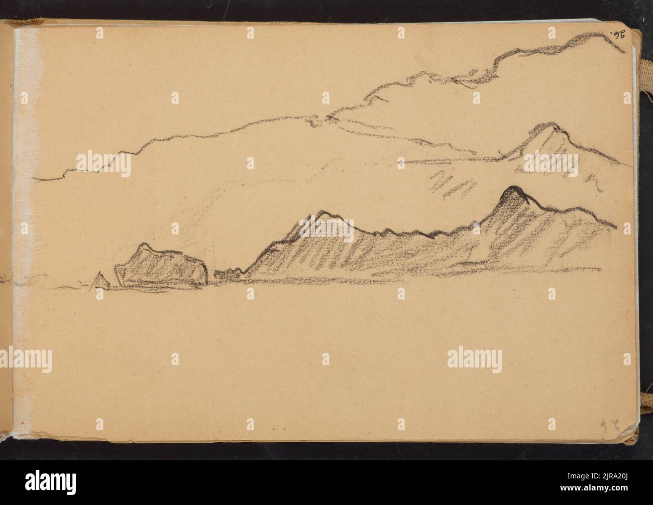 Sketch of hills in An 1893 sketchbook, 1893, Christchurch, by Petrus ...