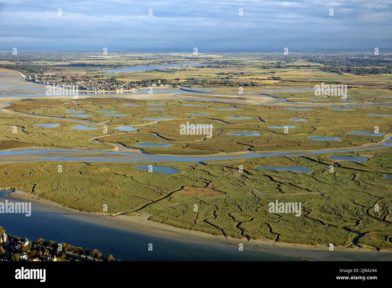 Saint-Valery-sur-Somme (northern France): aerial view of the Bay of ...