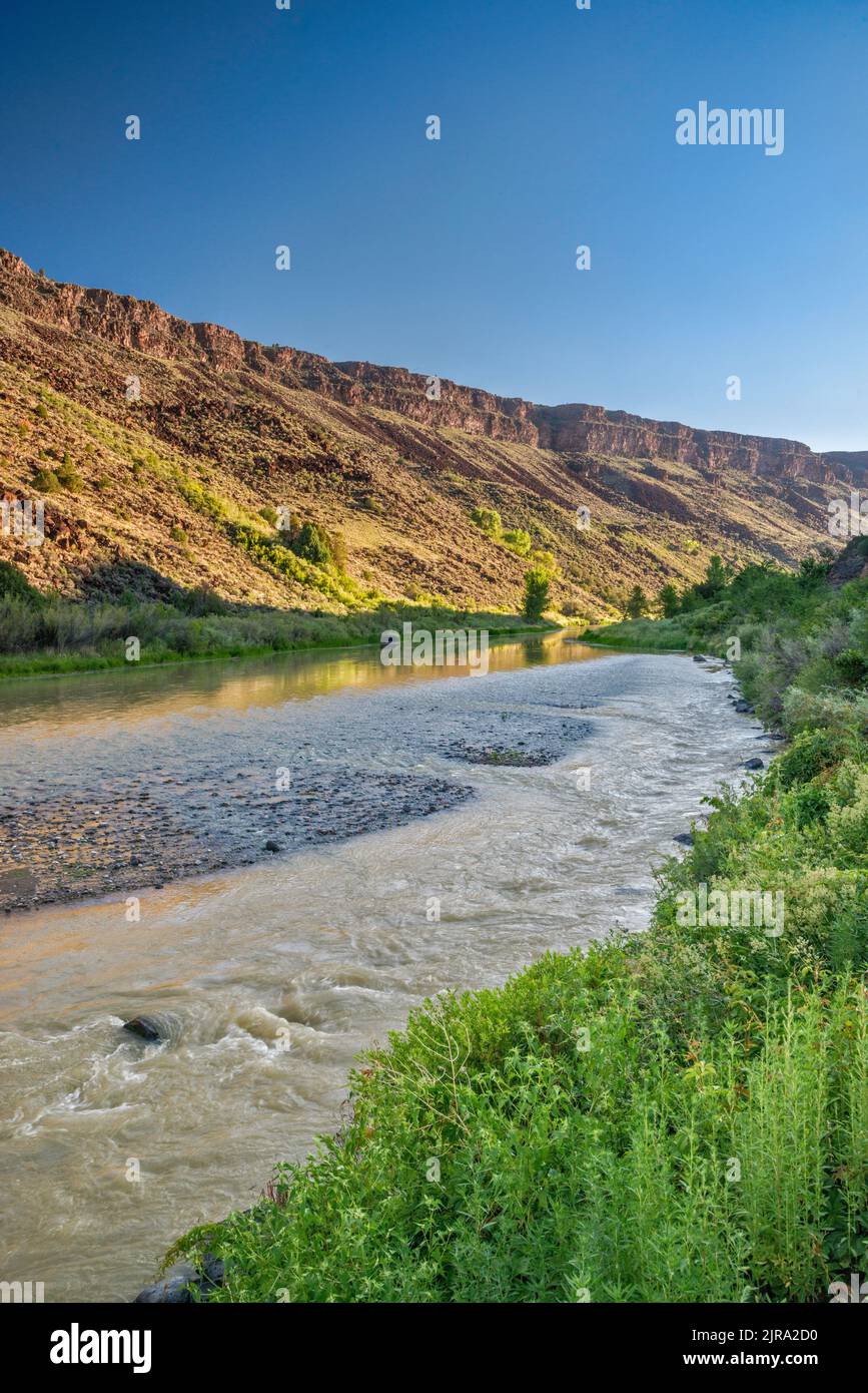 Rio Grande Gorge, cutting through basalt and rhyolite volcanic rocks at ...