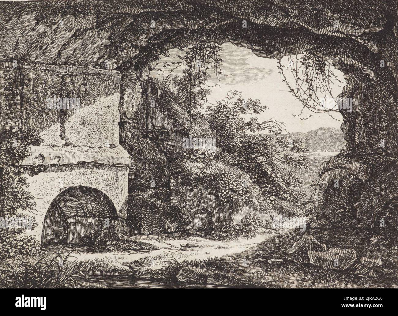 Interior of the mausoleum of the Nasoni family, 1792, Rome, by Johann ...