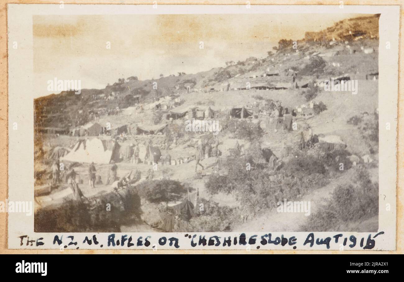 The New Zealand Mounted Rifles on 'Cheshire Slope', August 1915. From ...