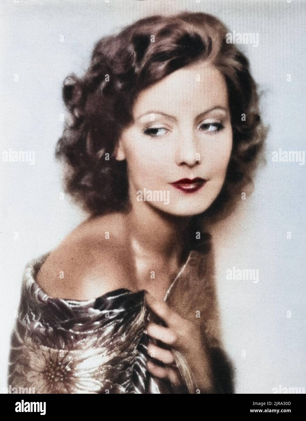Portrait of Greta Garbo. Colorized by Bill Waterson Stock Photo - Alamy