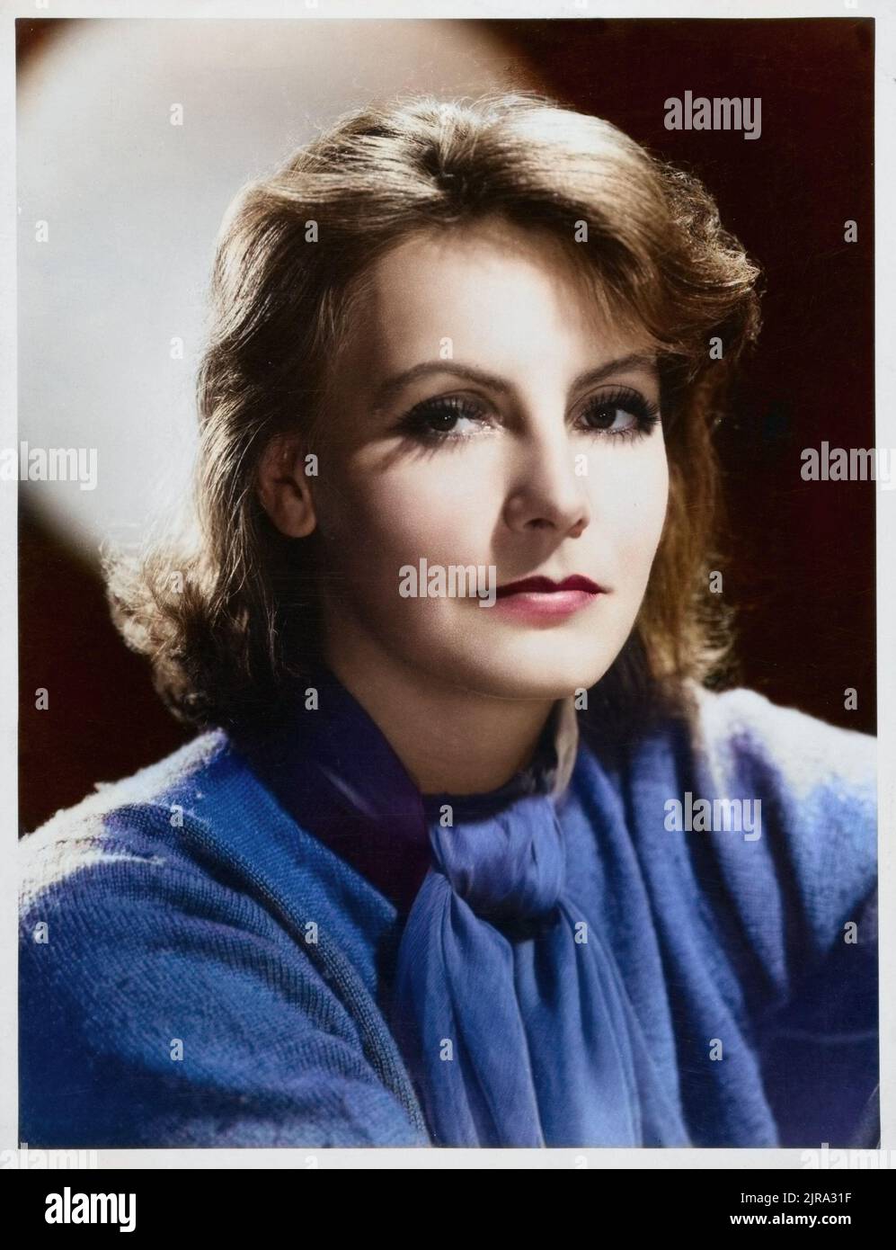 Greta Garbo (MGM, 1930s). Portrait Photo. Colorized by Bill Waterson ...