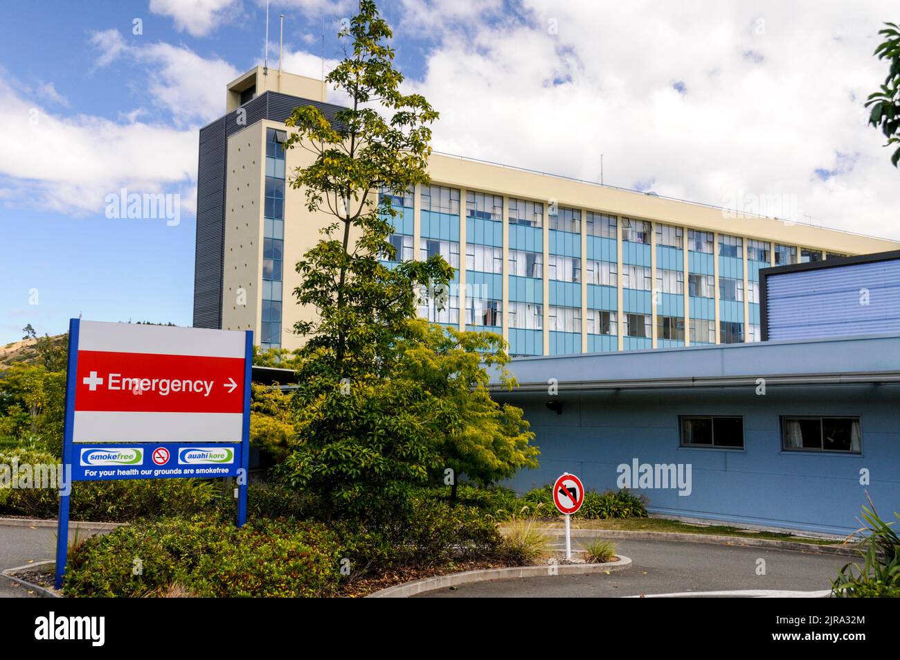 Nelson hospital in Tipahi Street, Nelson on South Island in New Zealand ...