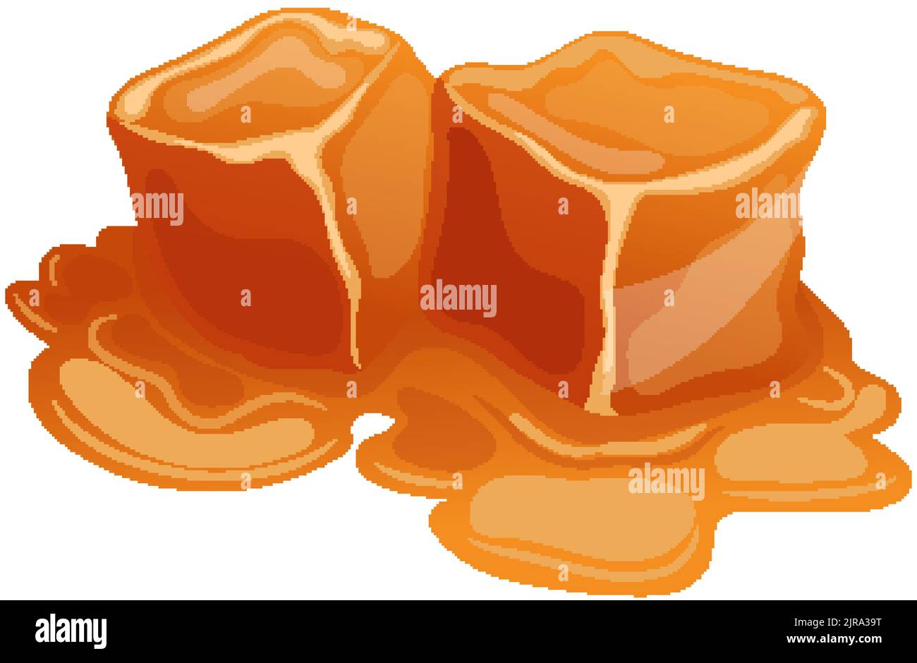 cubes melted caramel cartoon vector illustration Stock Vector Image ...