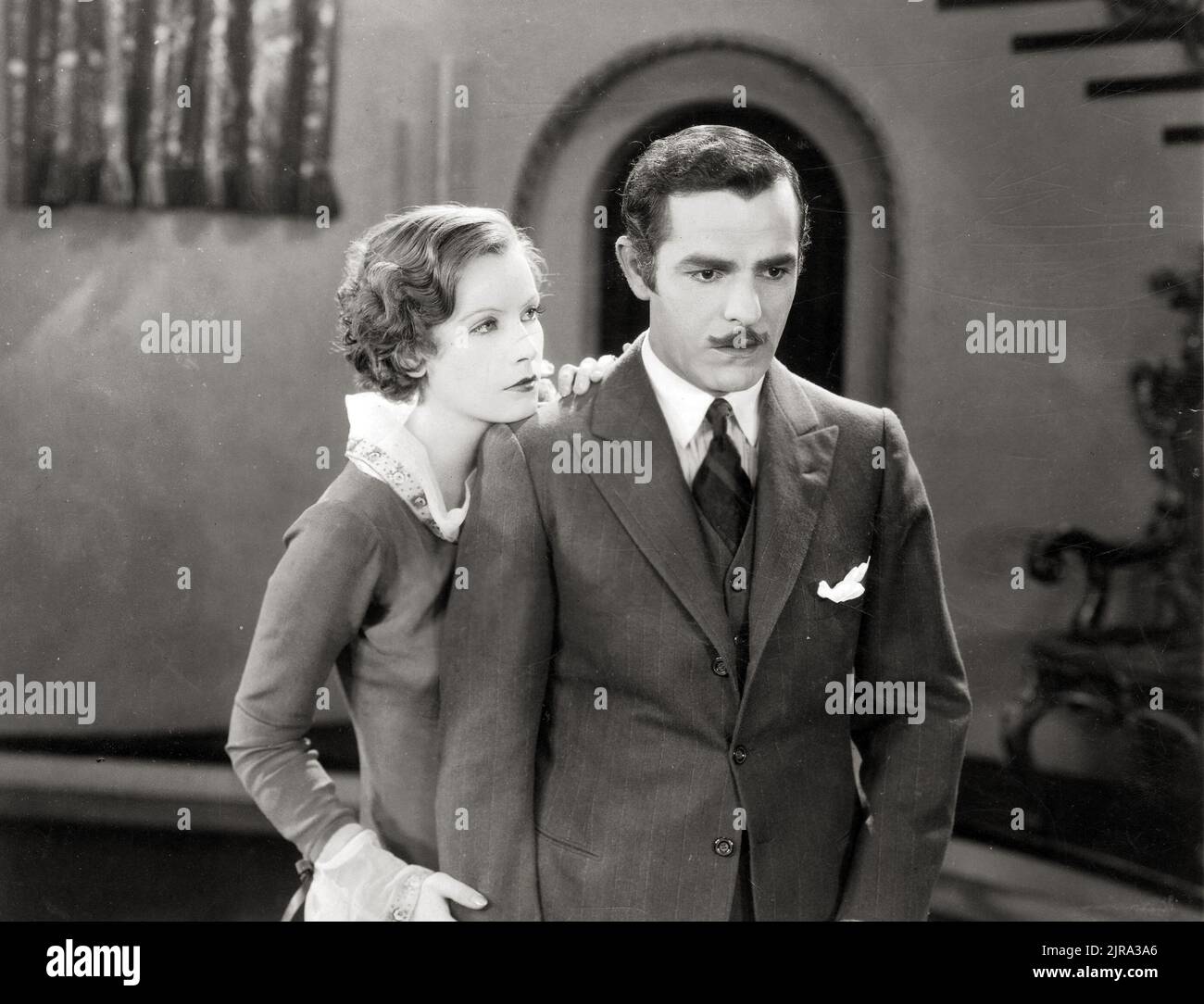 Greta Garbo and Antonio Moreno in the movie The Temptress, 1926 Stock ...