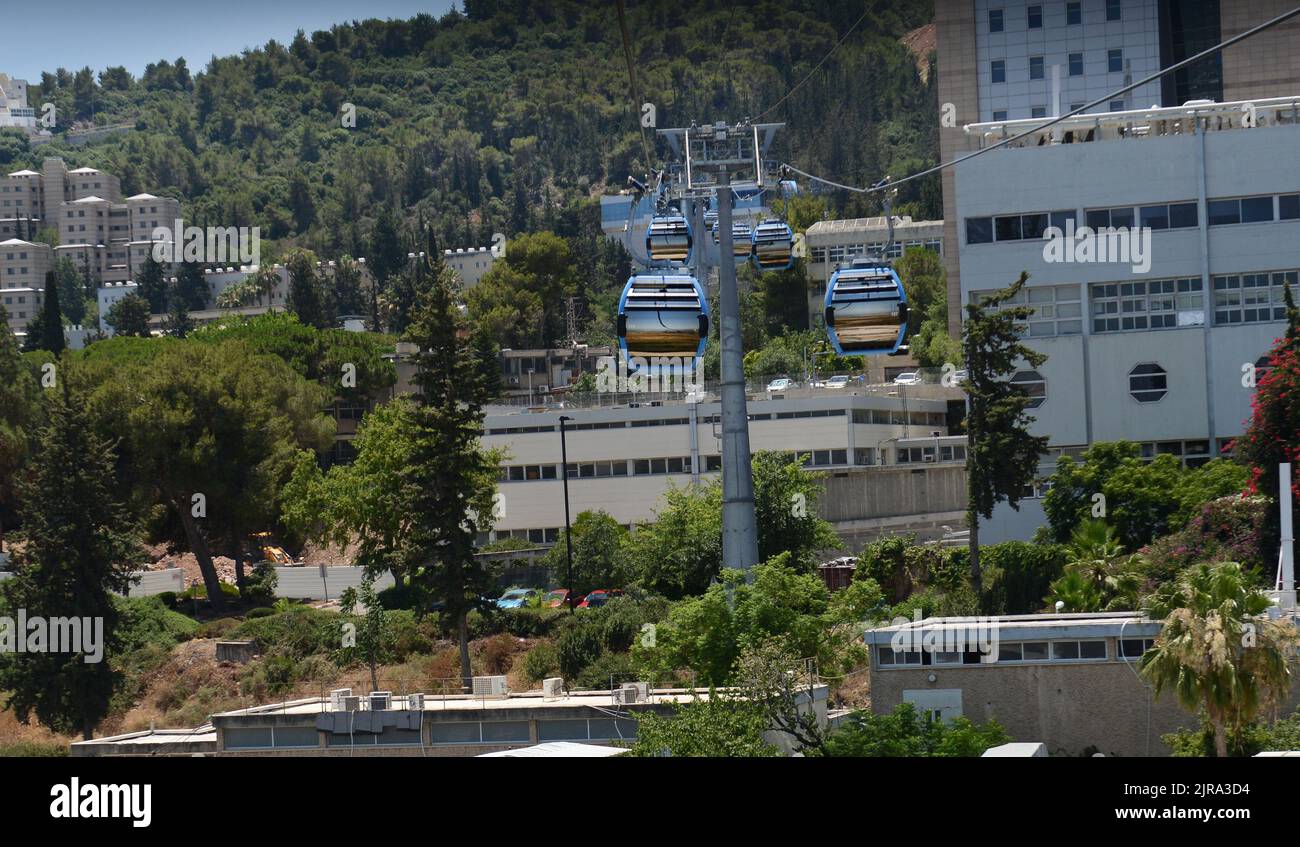 The new Rachbalit cable car system in Haifa, Israel Stock Photo - Alamy