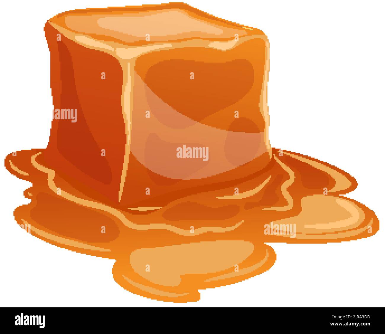 cube melted caramel cartoon vector illustration Stock Vector Image ...