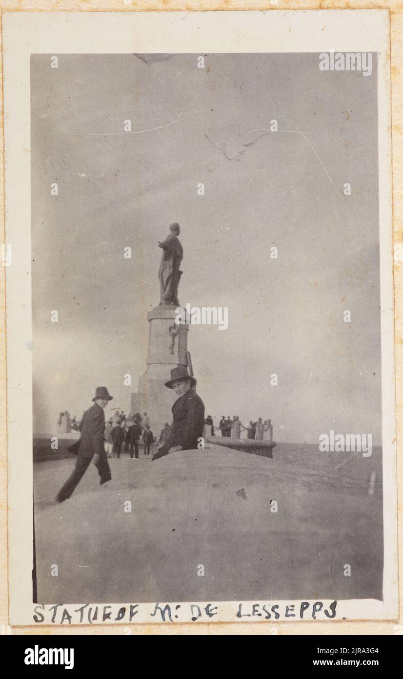 Statue of Monsieur de Lesseps. From the album: Photograph album of ...