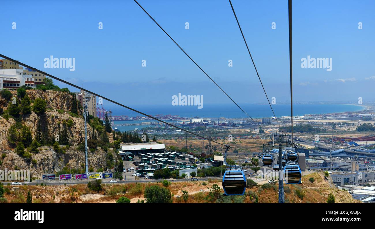 The new Rachbalit cable car system in Haifa, Israel Stock Photo - Alamy