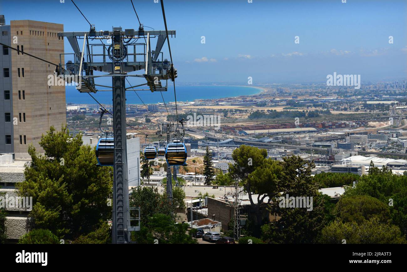 The new Rachbalit cable car system in Haifa, Israel Stock Photo - Alamy