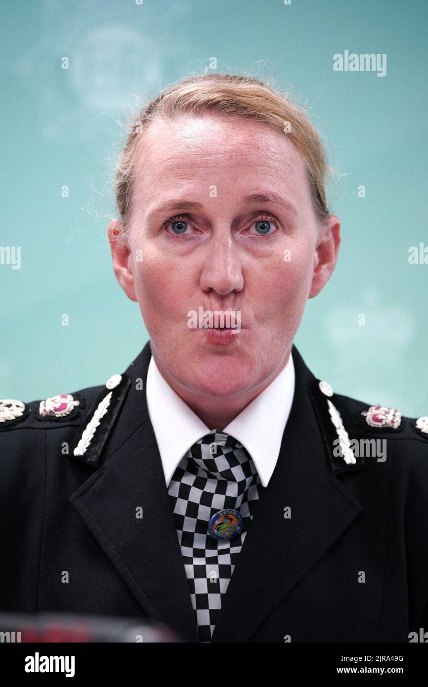 Chief Constable Serena Kennedy from Merseyside Police speaks to the ...