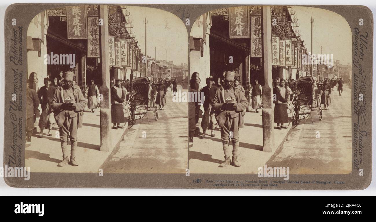 Rich native Bazaars on Nankin Road, principal Chinese street of ...