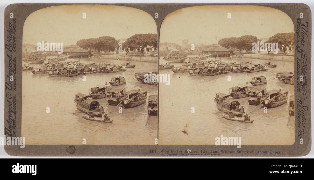 West end of shameen island and western suburb of canton hi-res stock ...