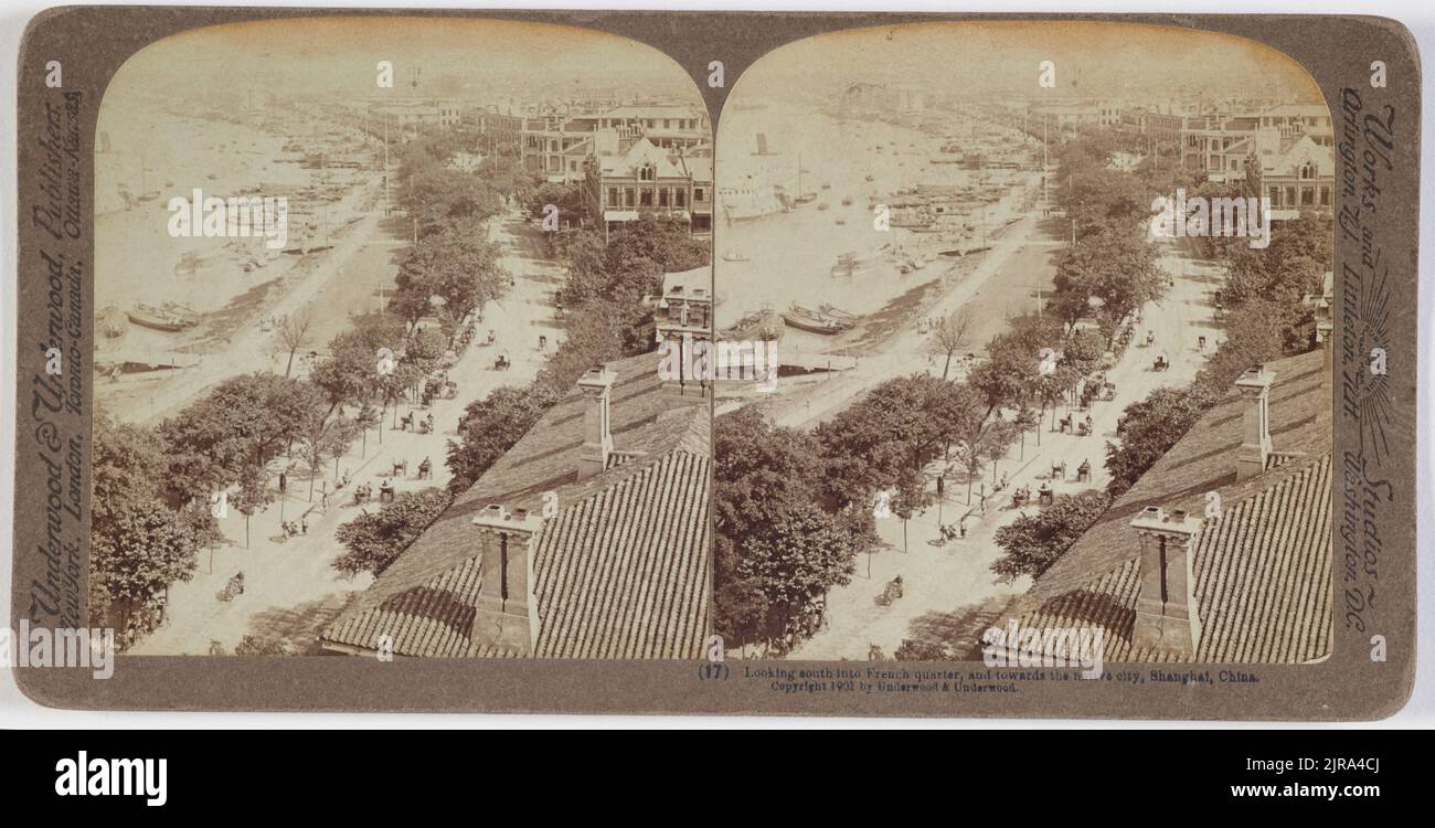Looking south into French quarter and towards the native city, Shanghai ...