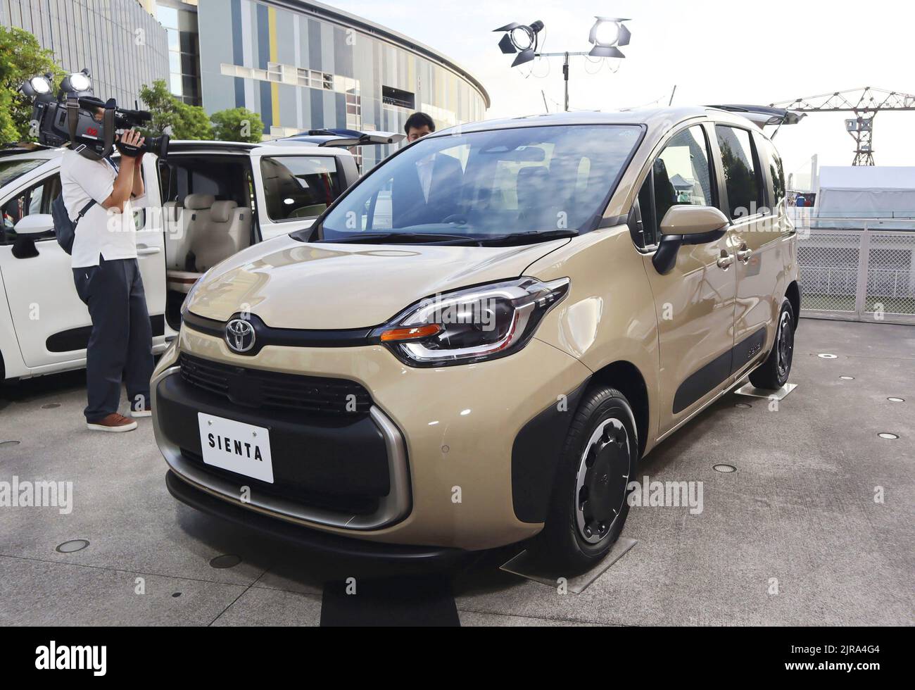 Photo taken Aug. 23, 2022, in Tokyo shows Toyota Motor Corp.'s revamped Sienta minivan launched ...