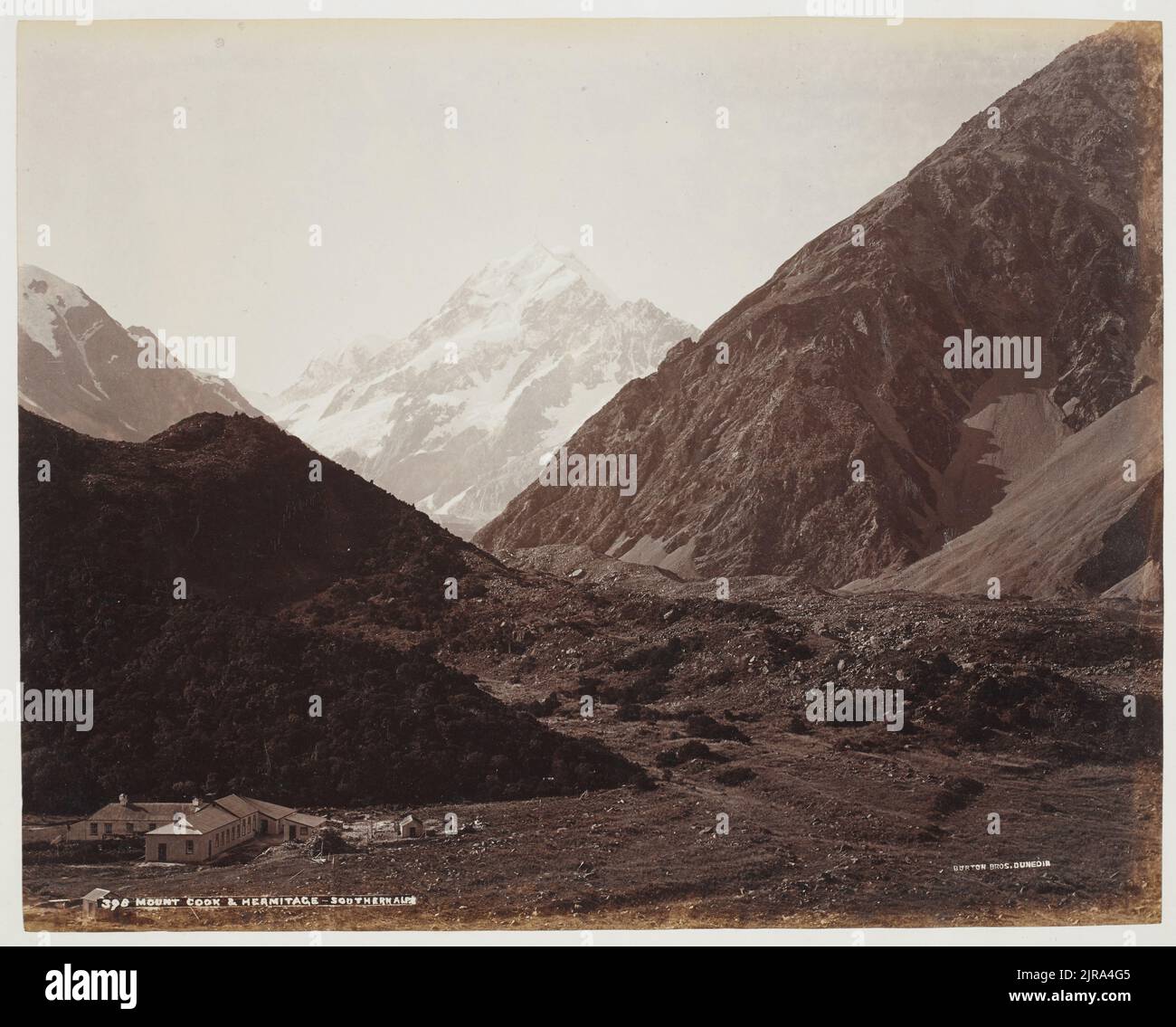 Mount Cook & Hermitage, Southern Alps, circa 1893, Dunedin, by Burton ...