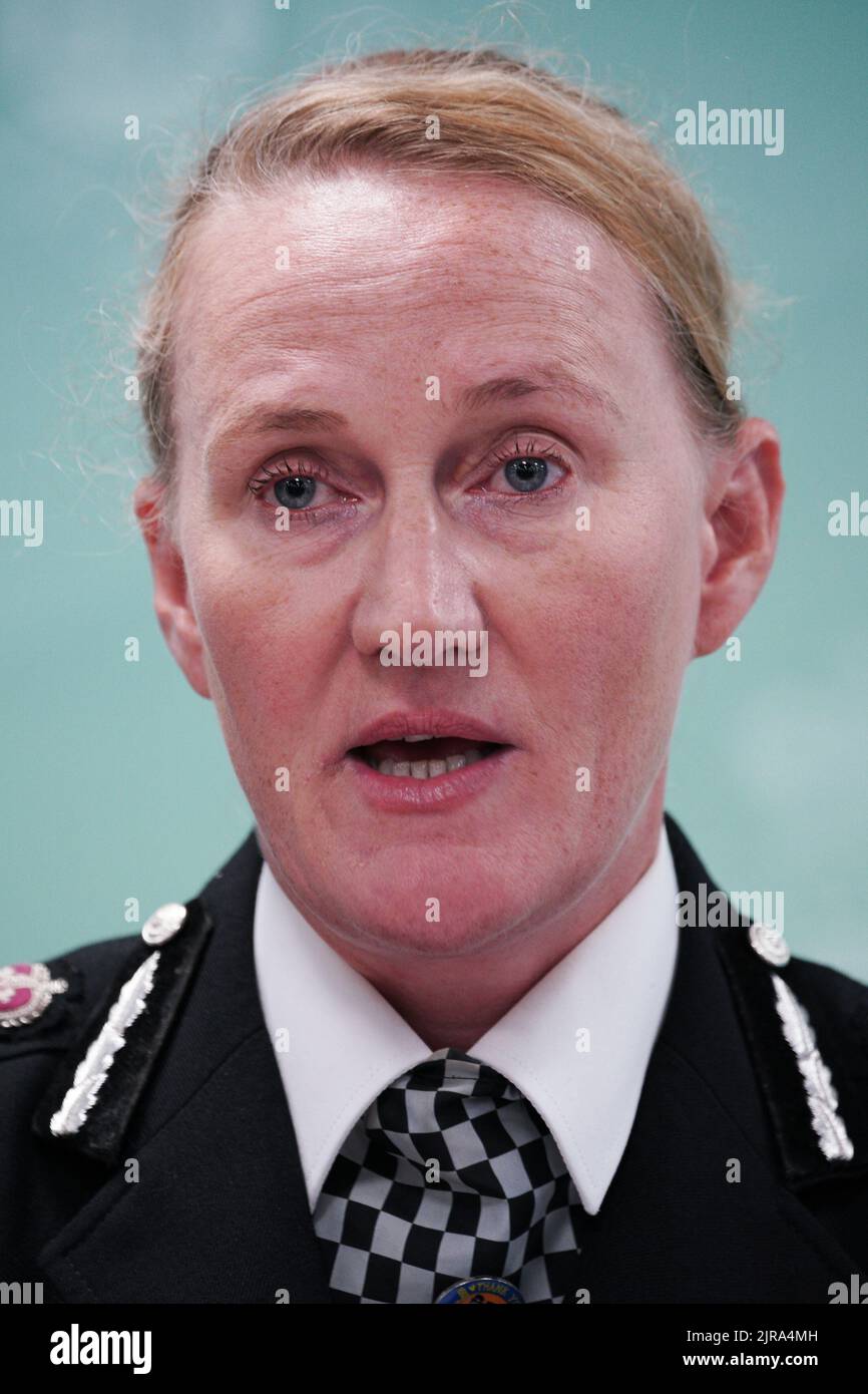 Chief Constable Serena Kennedy from Merseyside Police speaks to the ...