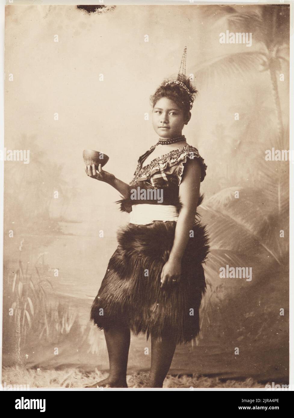 Portrait of an unknown Samoan woman, circa 1896, Sāmoa, by Thomas ...