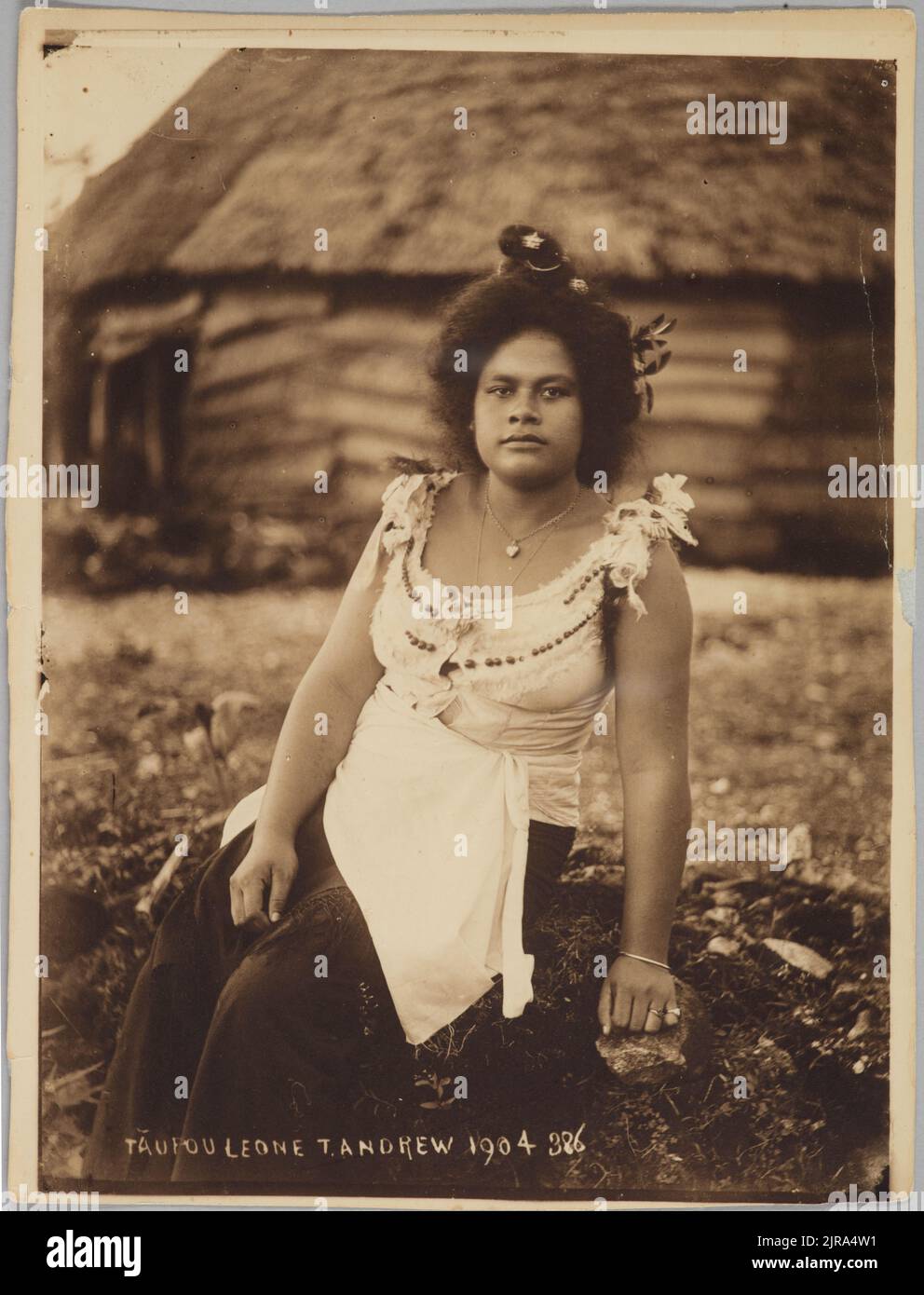 Taupou Leone, circa 1904, Smoa, by Thomas Andrew. Acquired 1950 Stock ...