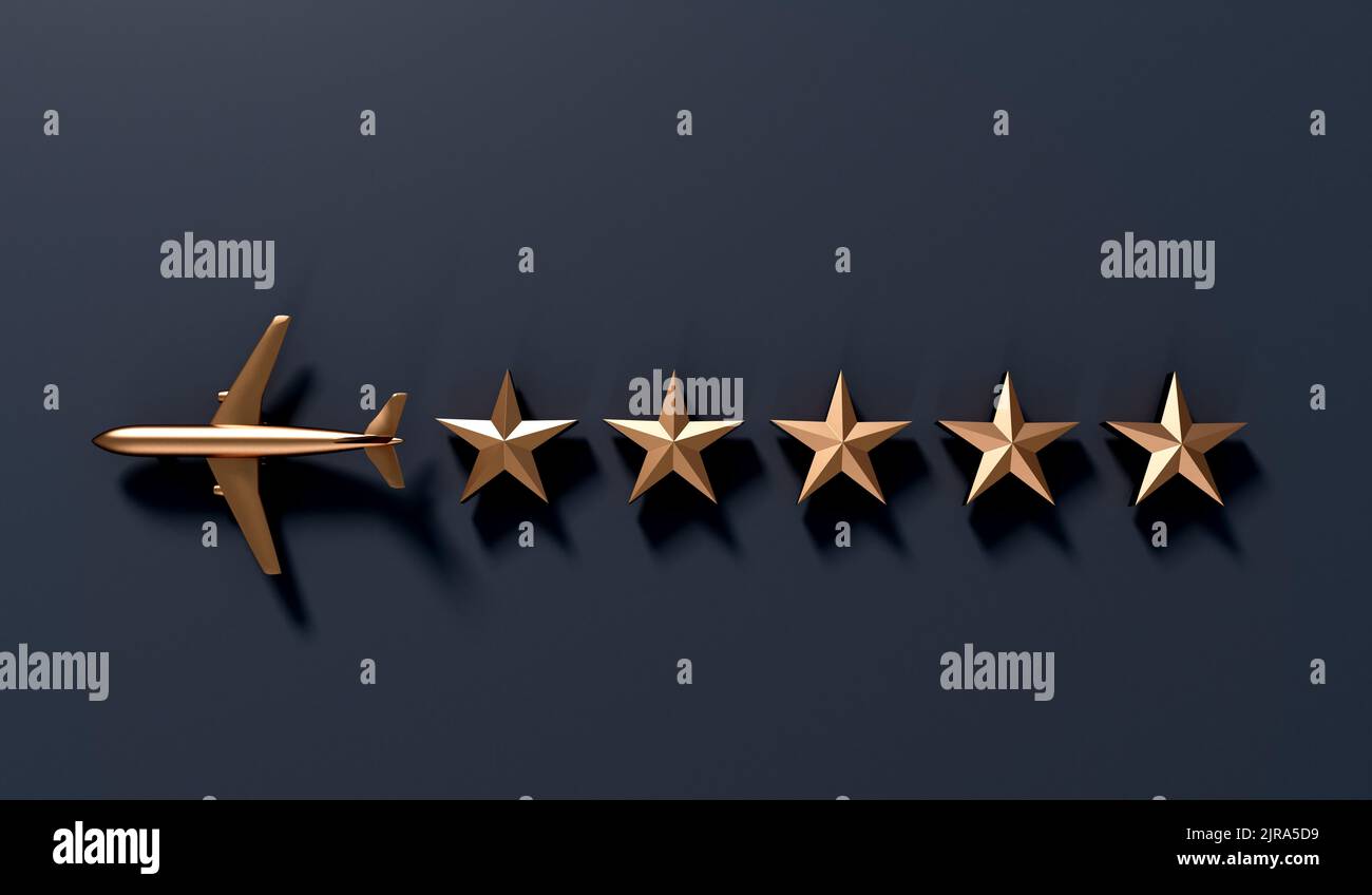 Five star luxury air travel service rating. Vip passenger experience ...