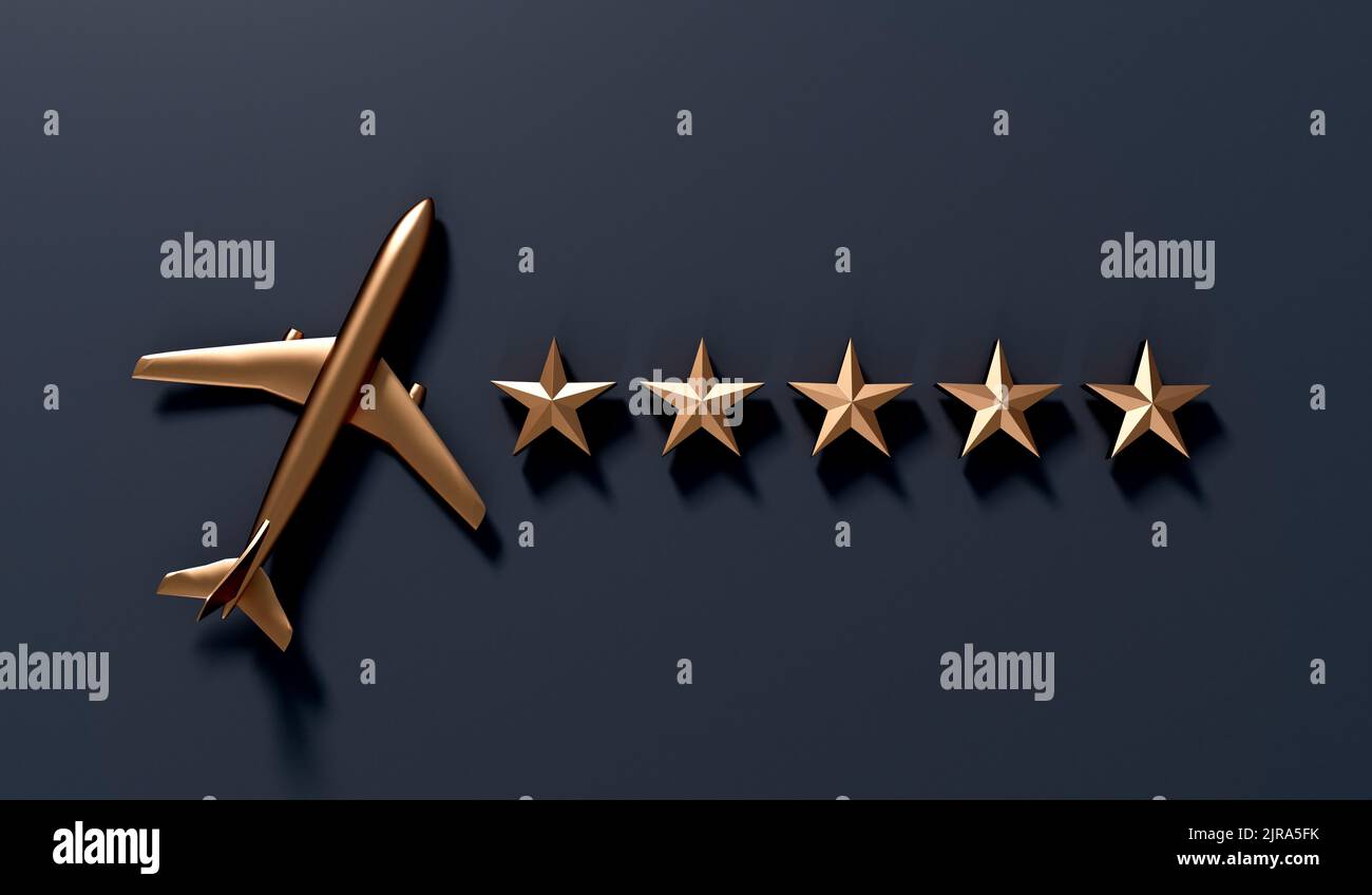 Five star luxury air travel service rating. Vip passenger experience ...