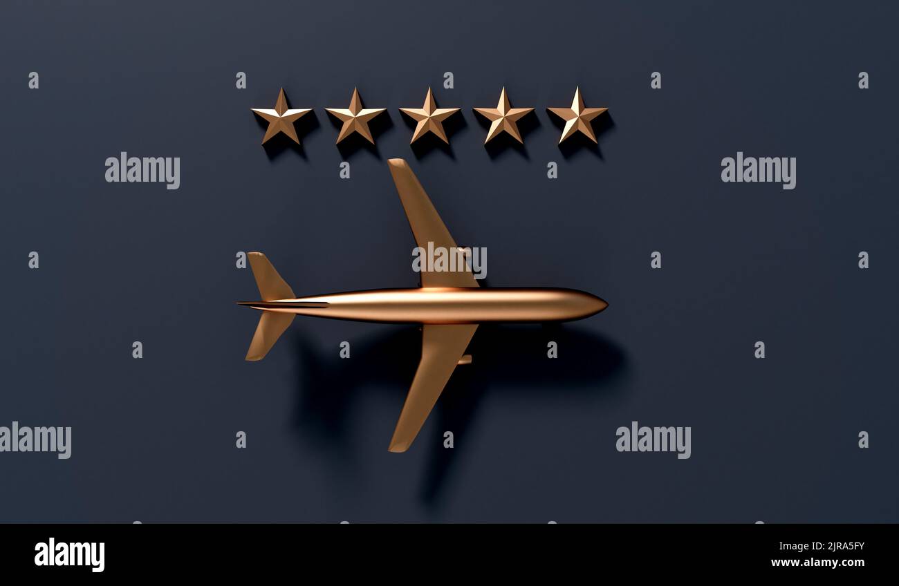 Five star luxury air travel service rating. Vip passenger experience ...