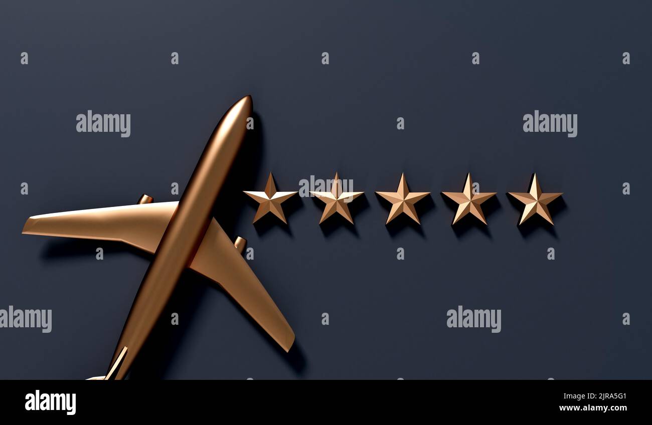 Five star luxury air travel service rating. Vip passenger experience ...