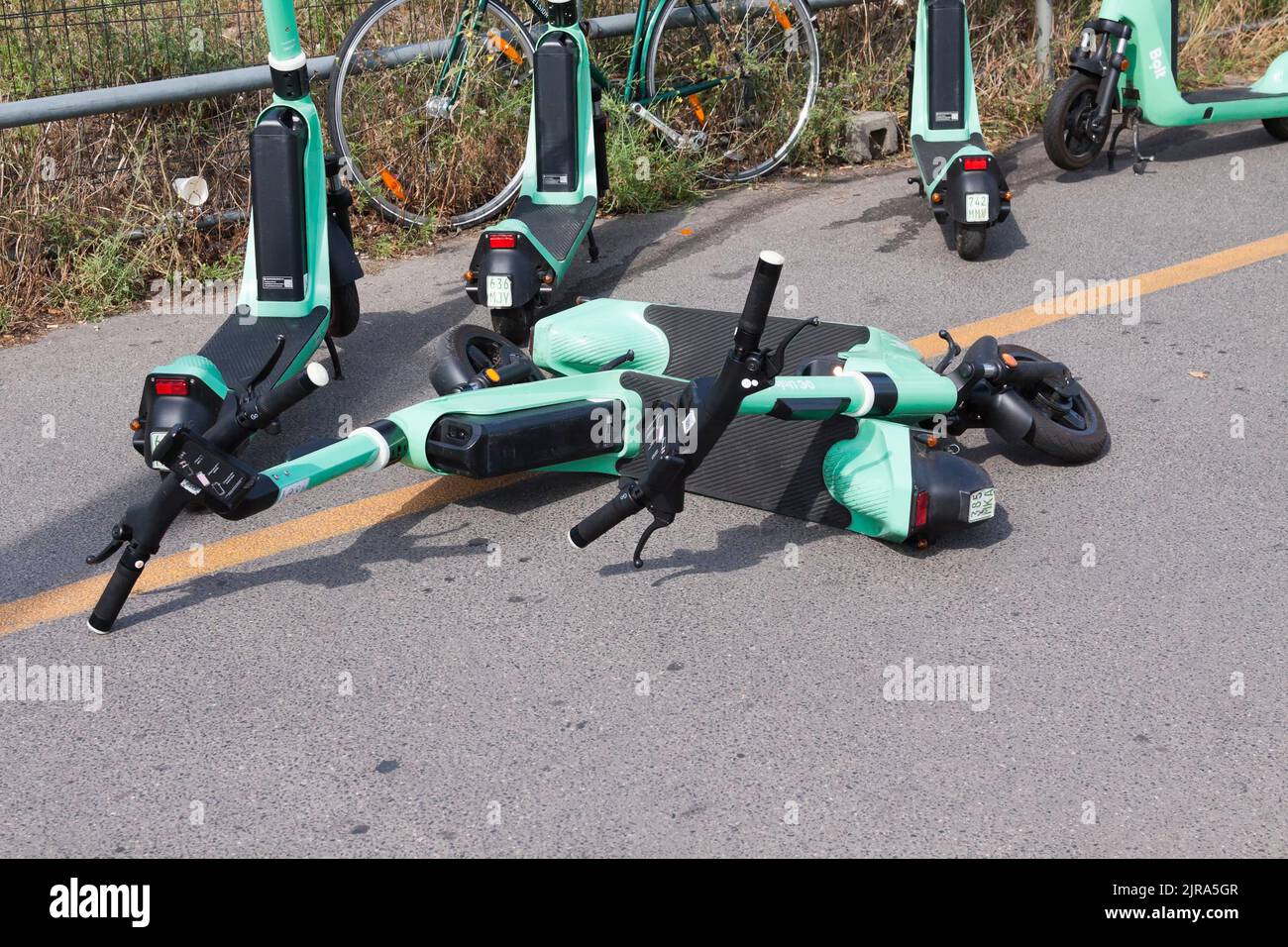 Fall over Bolt e-scooter in Berlin Stock Photo - Alamy