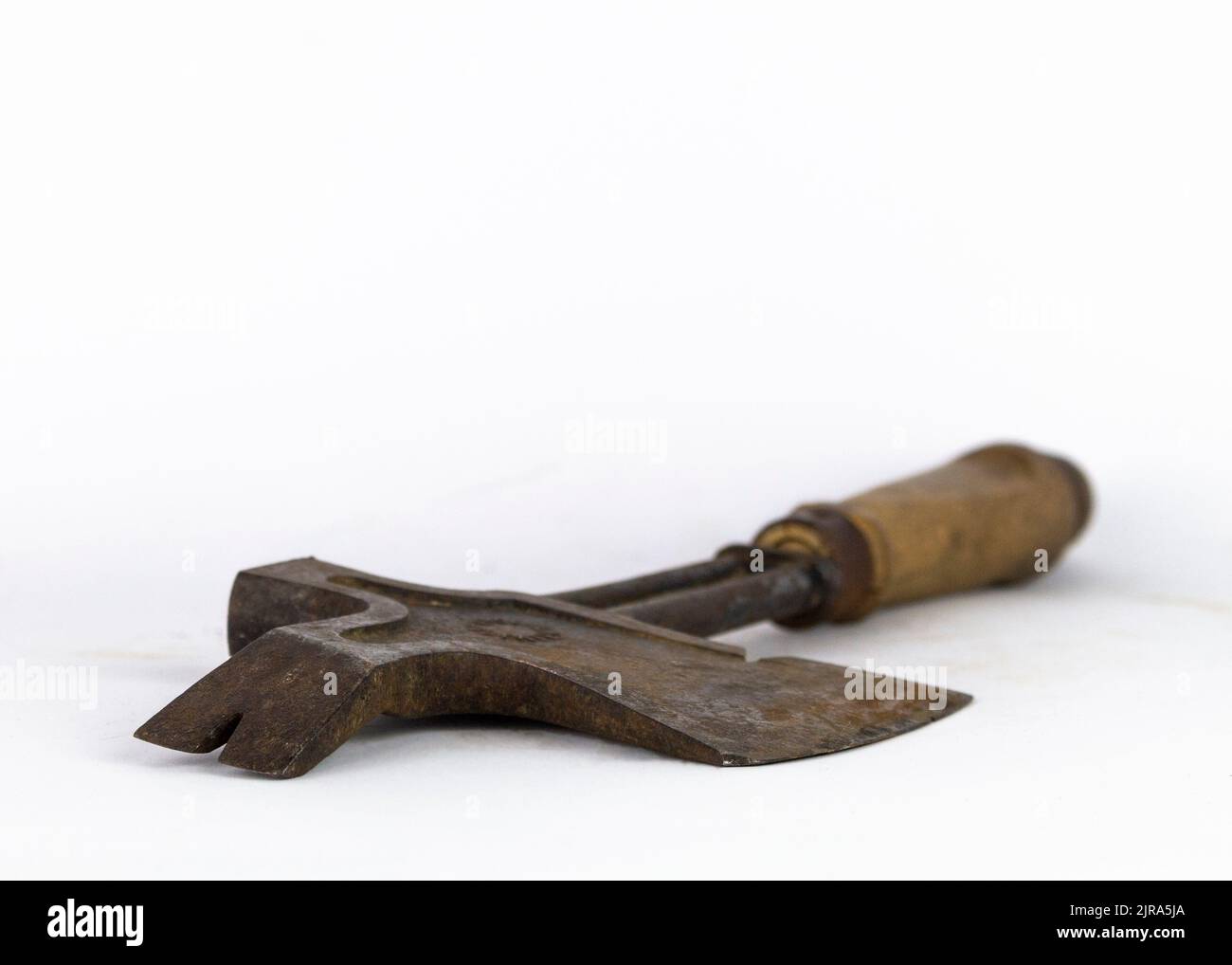 Vintage rusted axe isolated on white background Stock Photo - Alamy