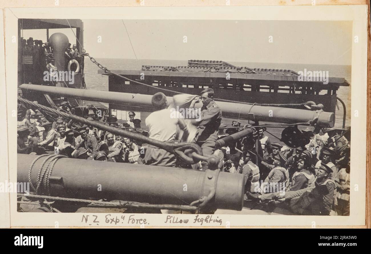 N. Z. Expeditionary Force, pillow fighting. From the album: Photograph ...