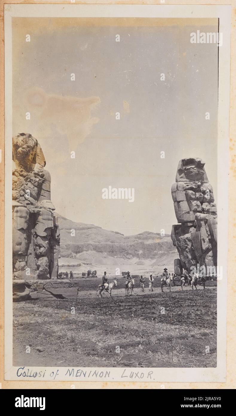 Colossi of Memnon, Luxor. From the album: Photograph album of Major J.M ...
