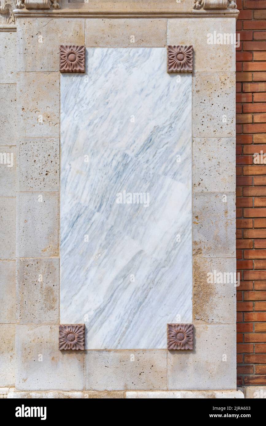 White Marble Stone Tile at Roman Catholic Church Wall Stock Photo - Alamy