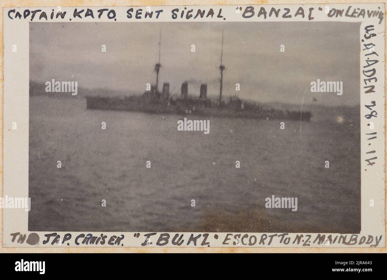 The Japanese Cruiser 'Ibuki', escort to New Zealand main body. From the ...