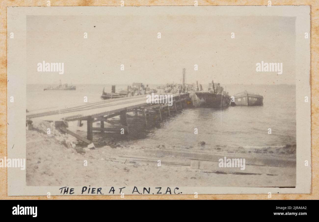 The pier at ANZAC. From the album: Photograph album of Major J.M. Rose ...