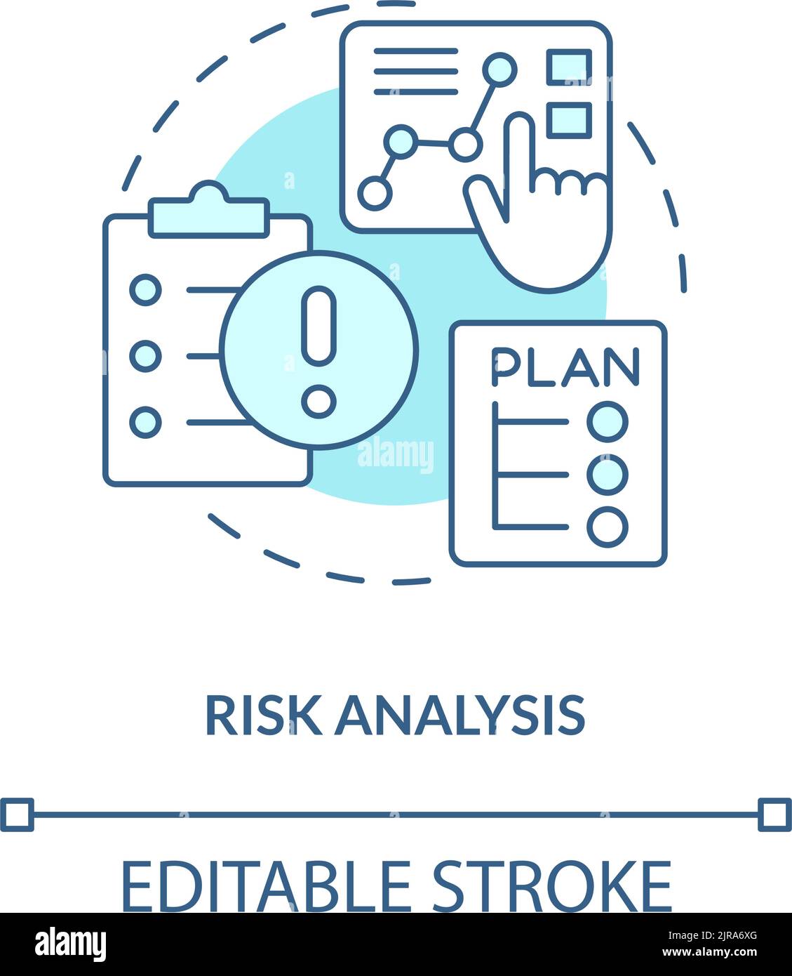 Risk analysis turquoise concept icon Stock Vector Image & Art - Alamy