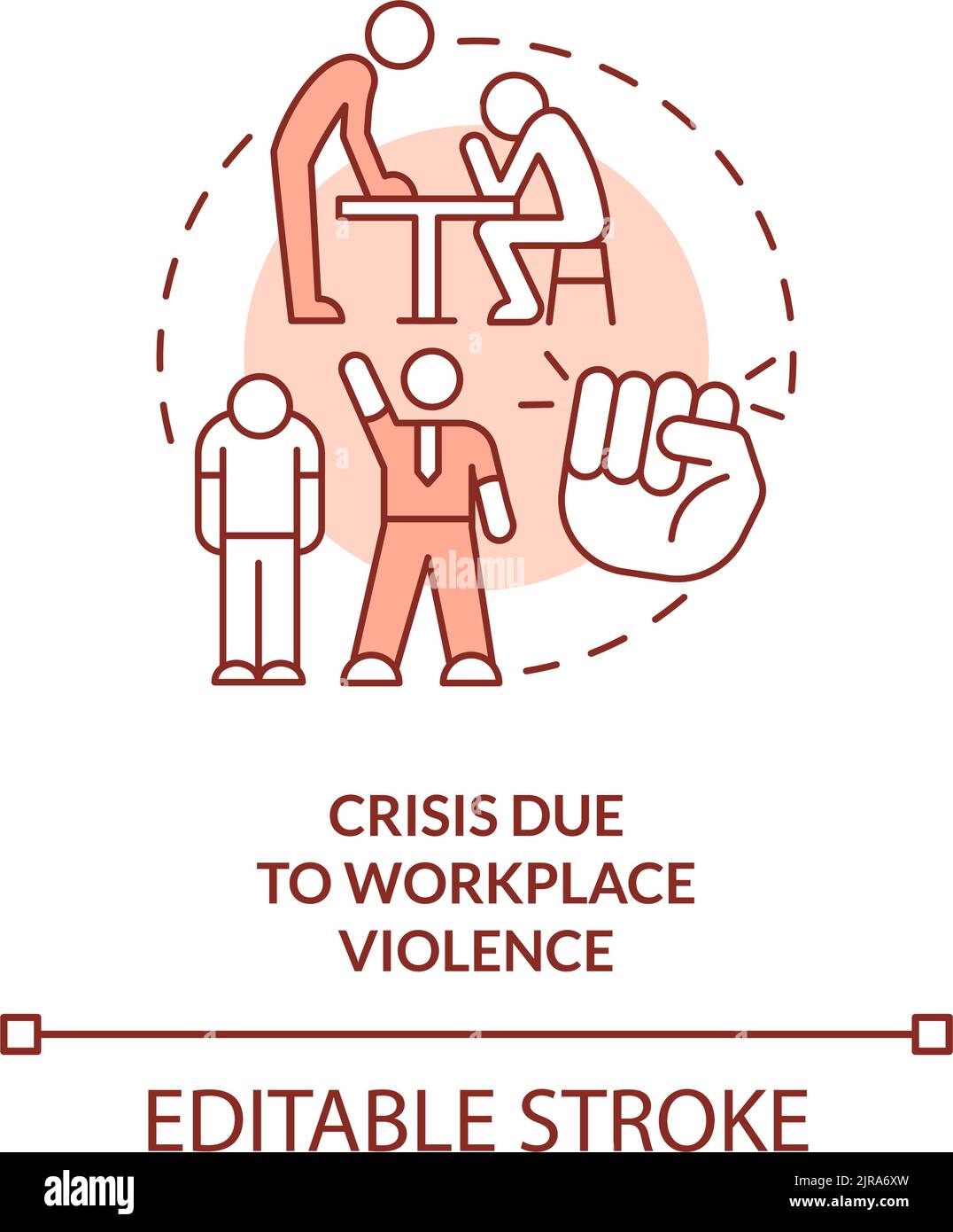 Crisis due to workplace violence red concept icon Stock Vector Image & Art - Alamy