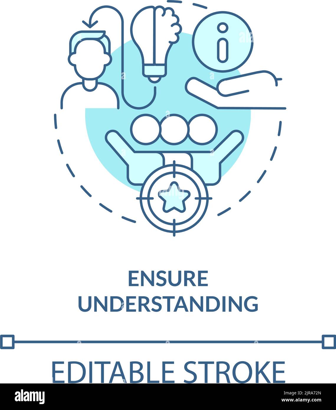 Ensure understanding turquoise concept icon Stock Vector Image & Art - Alamy
