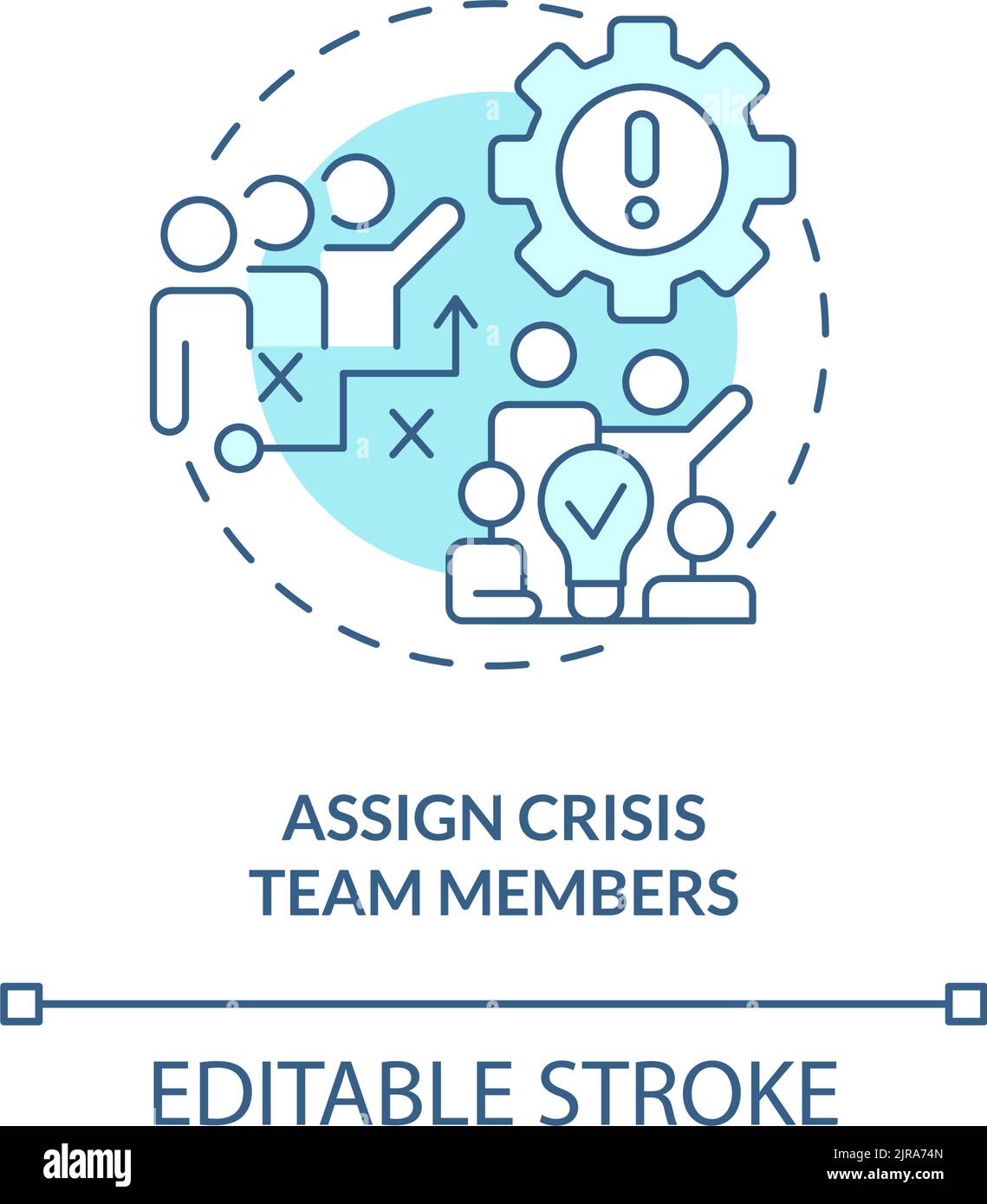 Assign crisis team members turquoise concept icon Stock Vector Image ...