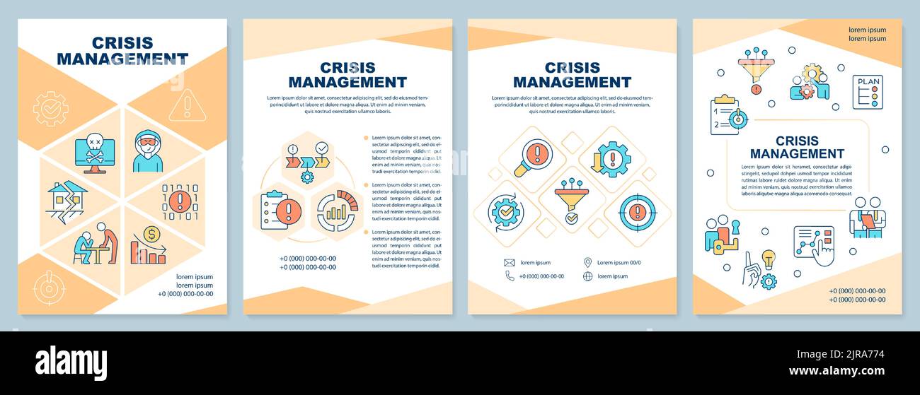 Crisis management yellow brochure template Stock Vector Image & Art - Alamy