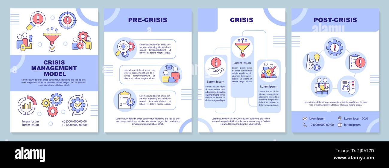 Crisis communication purple brochure template Stock Vector Image & Art ...