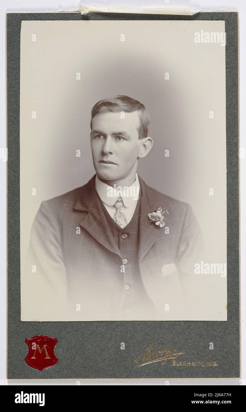 Man wearing a corsage, circa 1890-1915, Blenheim, by William H. Macey ...