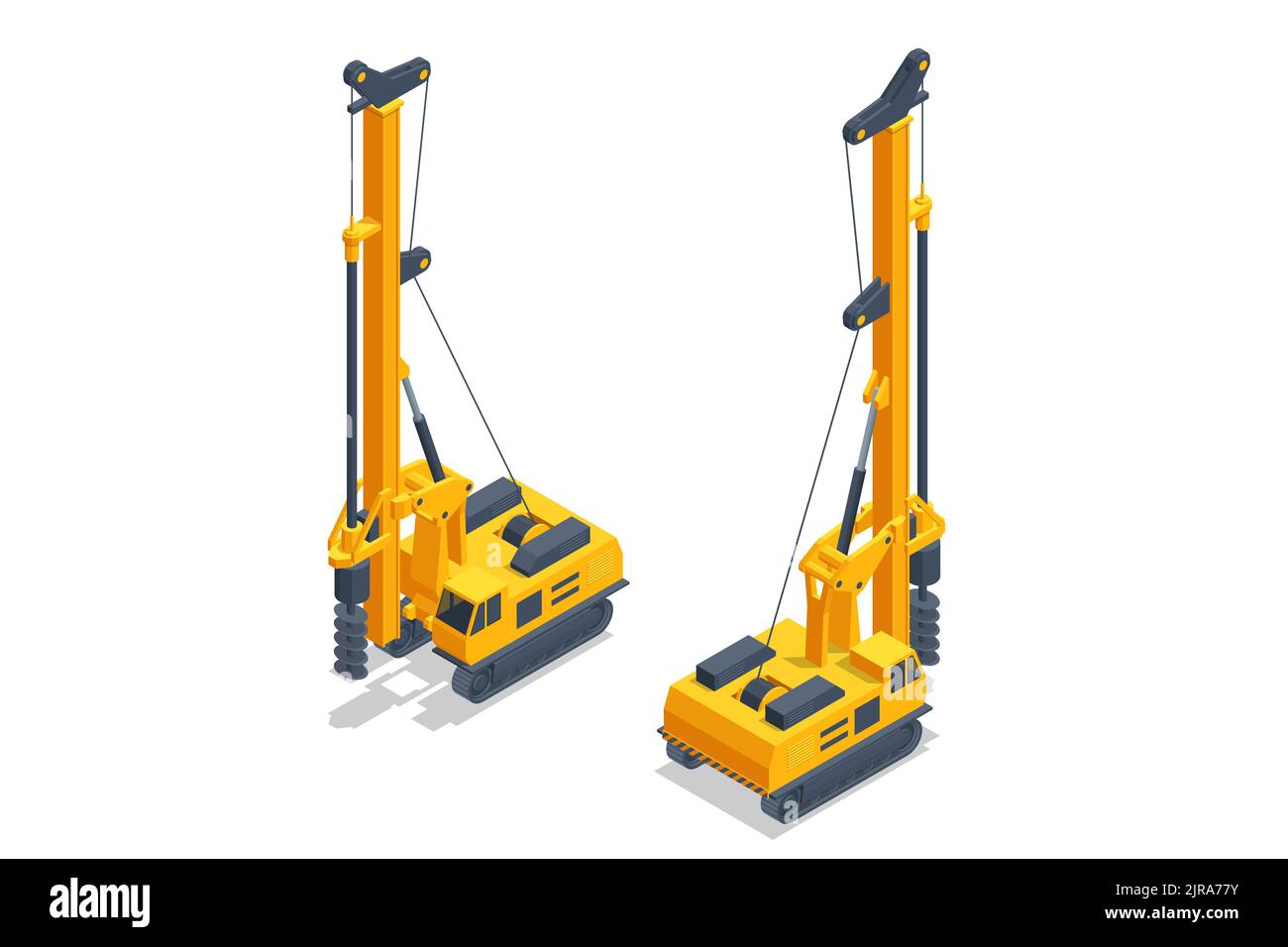 Isometric Track Drilling Machine. Drilling Tractor Working in the Mine ...