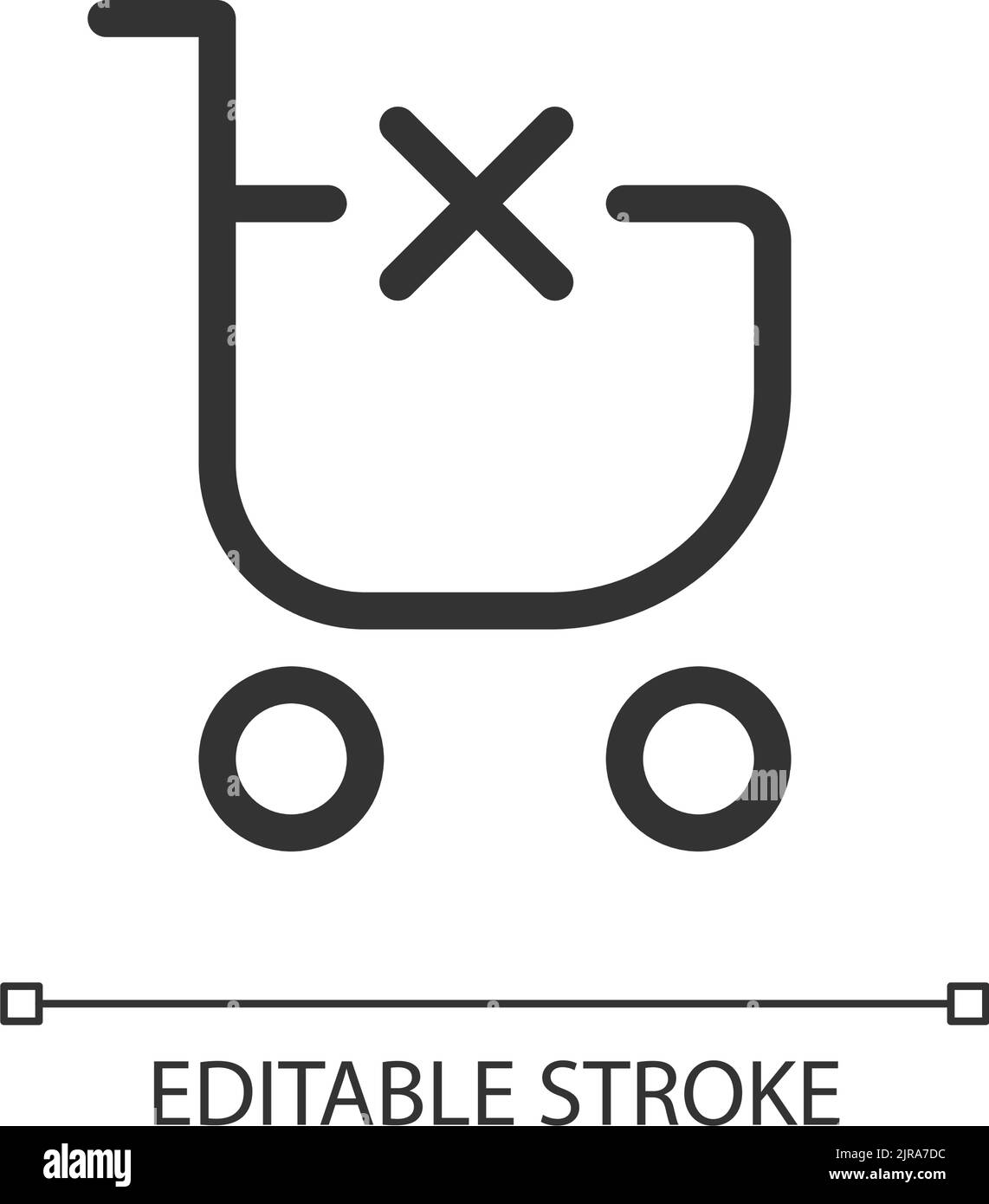 Clear shopping cart pixel perfect linear ui icon Stock Vector Image & Art - Alamy