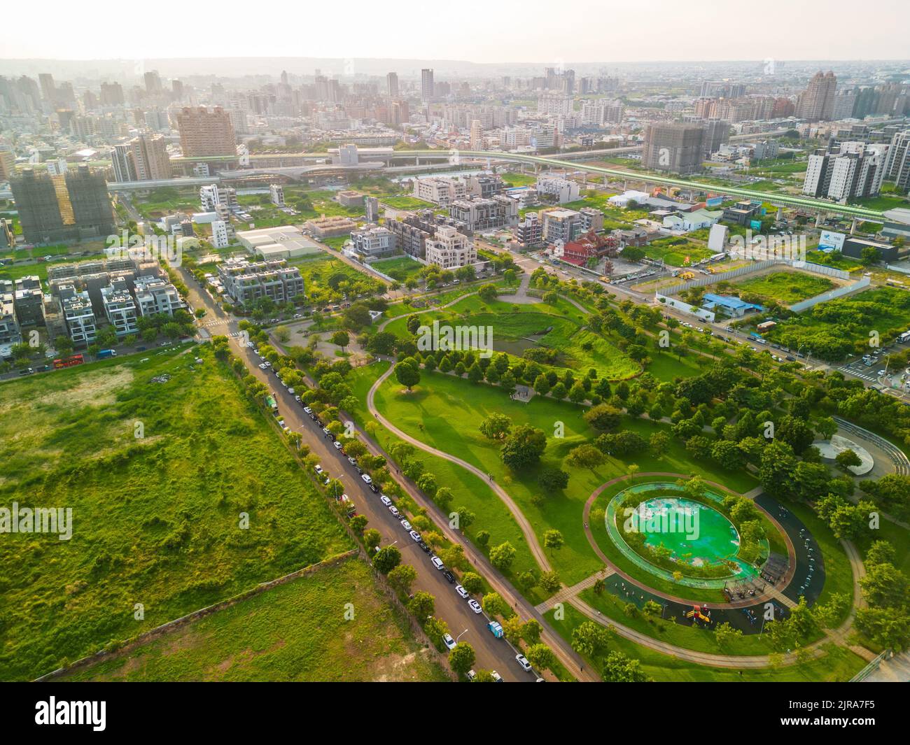 Taichung City, Taiwan - Aug 23, 2022 : Aerial view of Taichung Nanxing ...
