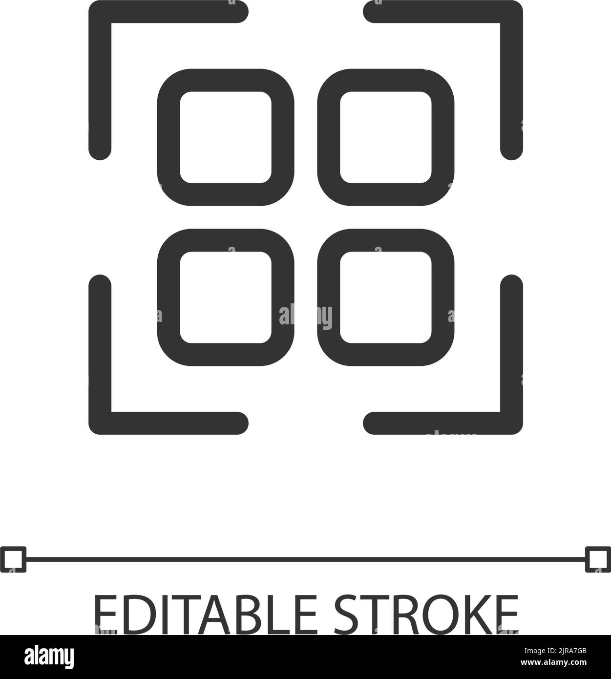 Scanning qr code pixel perfect linear ui icon Stock Vector Image & Art - Alamy