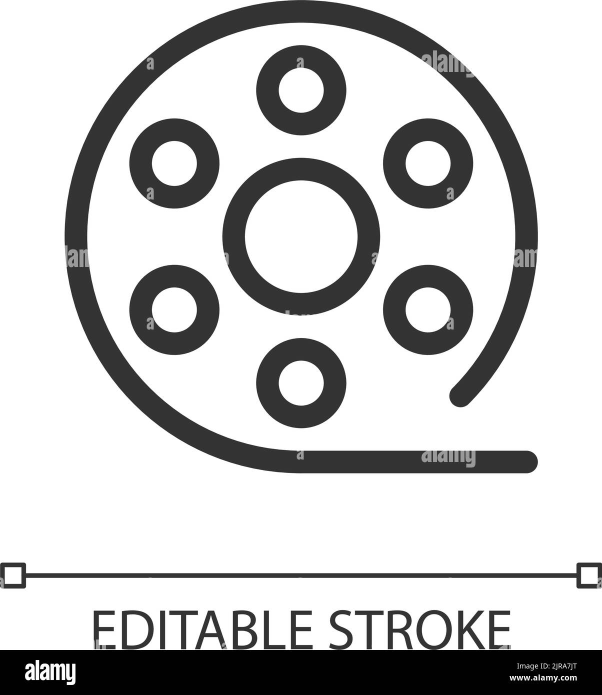 Film reel pixel perfect linear ui icon Stock Vector Image & Art - Alamy