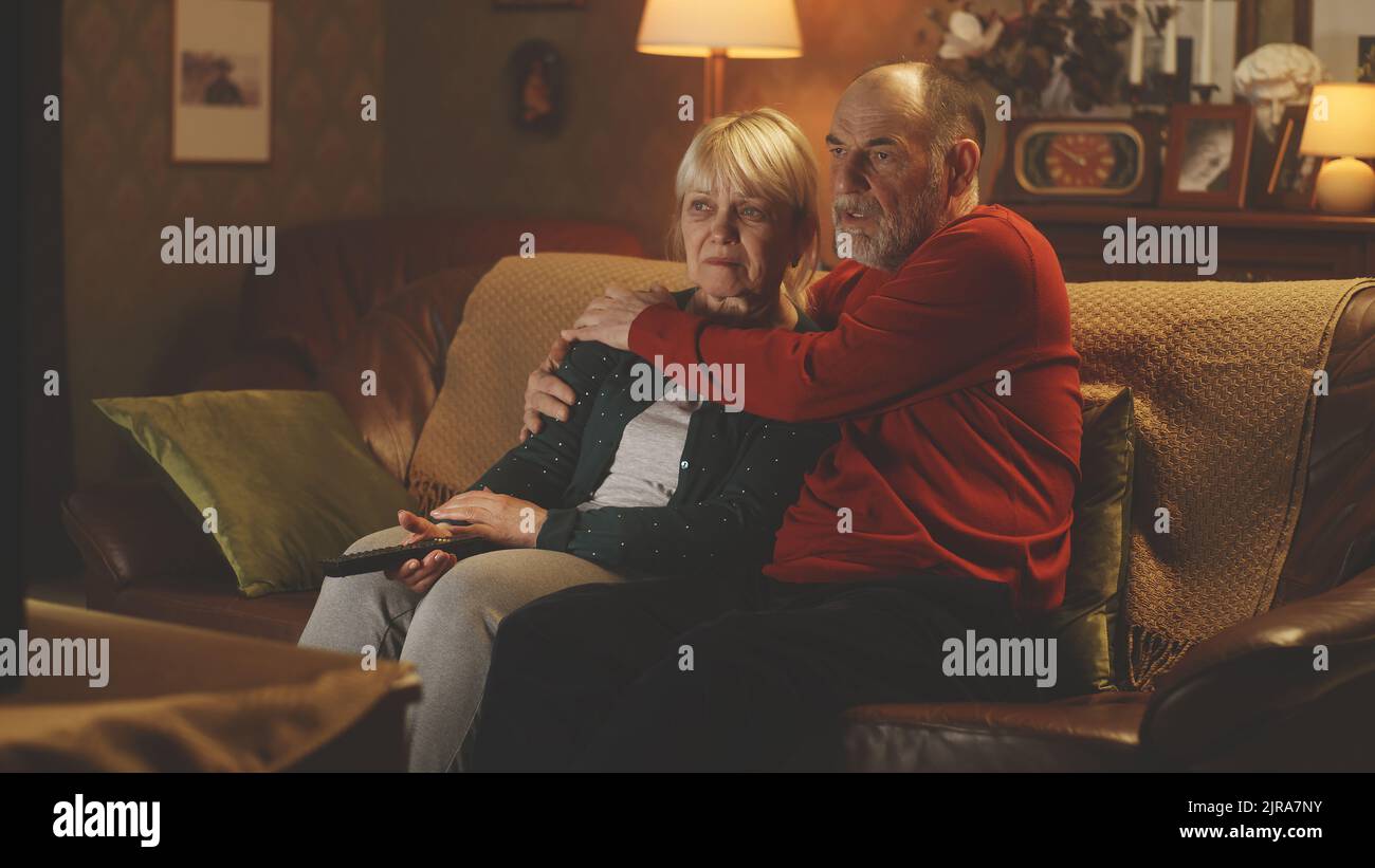 Man tv sofa crying hi-res stock photography and images - Alamy