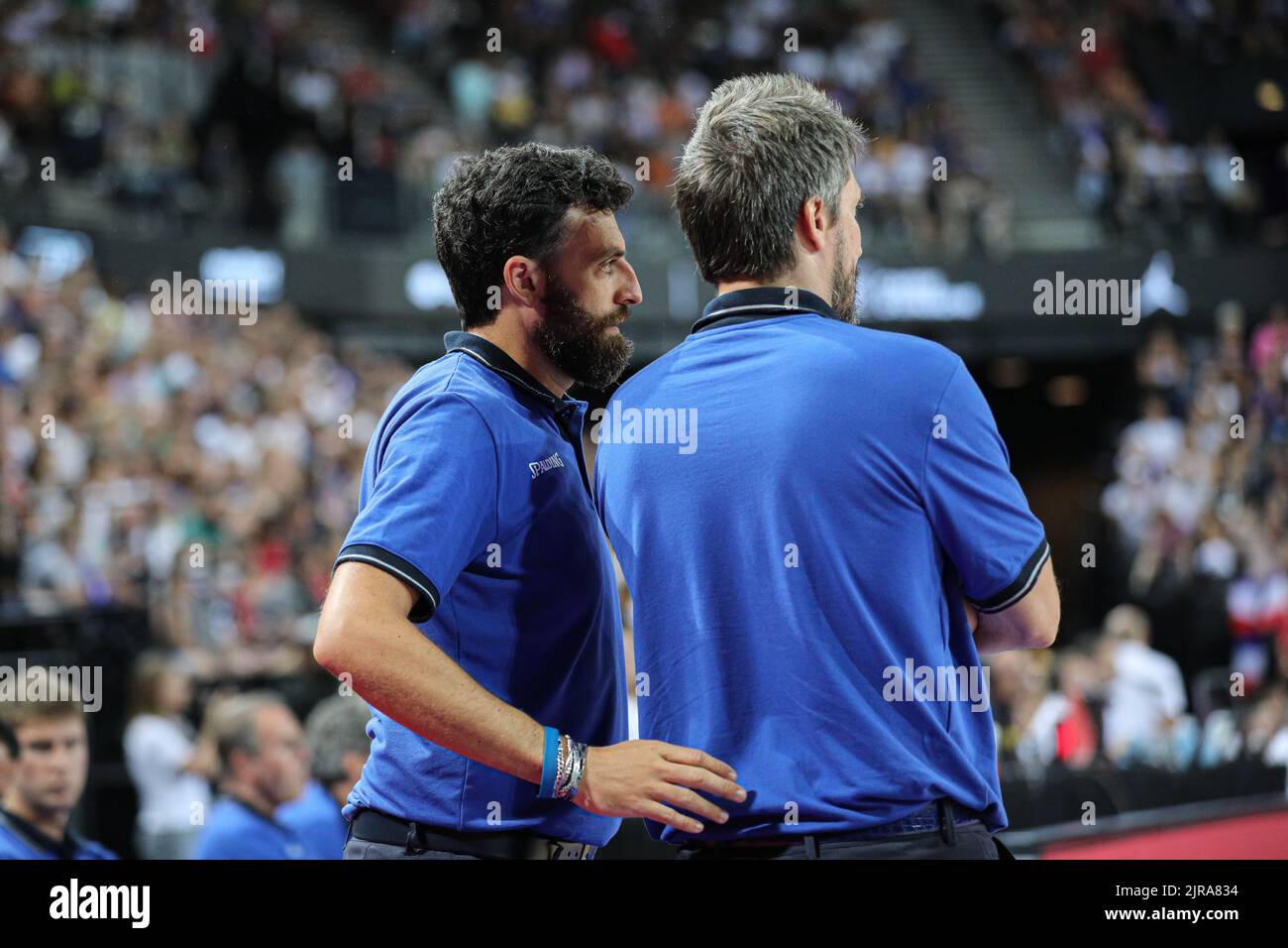 Edoardo Casalone and Giammarco Pozzecco during France Basket team vs ...
