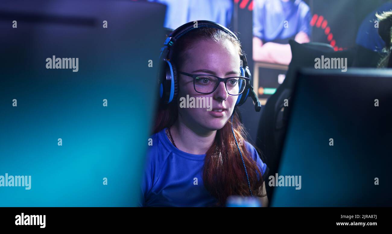 Young woman expressing disappointment teammates hi-res stock ...